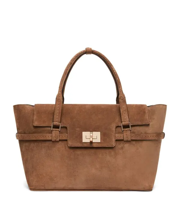Max Mara Suede Margaux Top Handle Bag - Brown