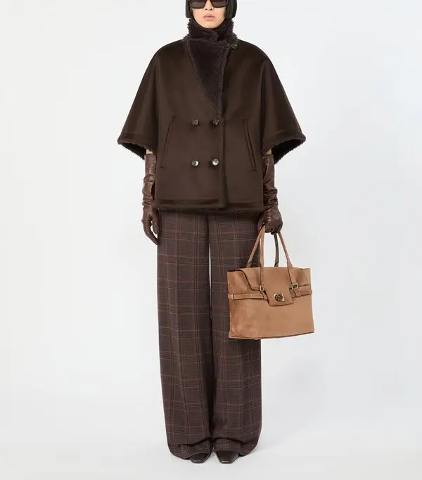 Max Mara Suede Margaux Top Handle Bag - Brown