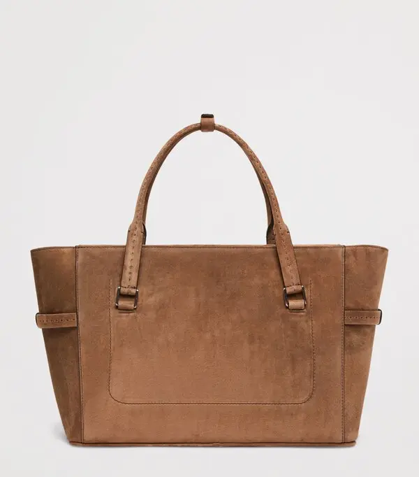 Max Mara Suede Margaux Top Handle Bag - Brown