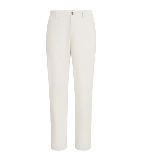 Brunello Cucinelli Corduroy Straight Trousers - White