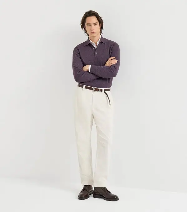 Brunello Cucinelli Corduroy Straight Trousers - White