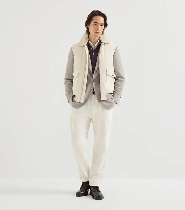 Brunello Cucinelli Corduroy Straight Trousers - White