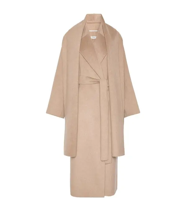 Max Mara Wool-cashmere Belted Wrap Coat - Brown