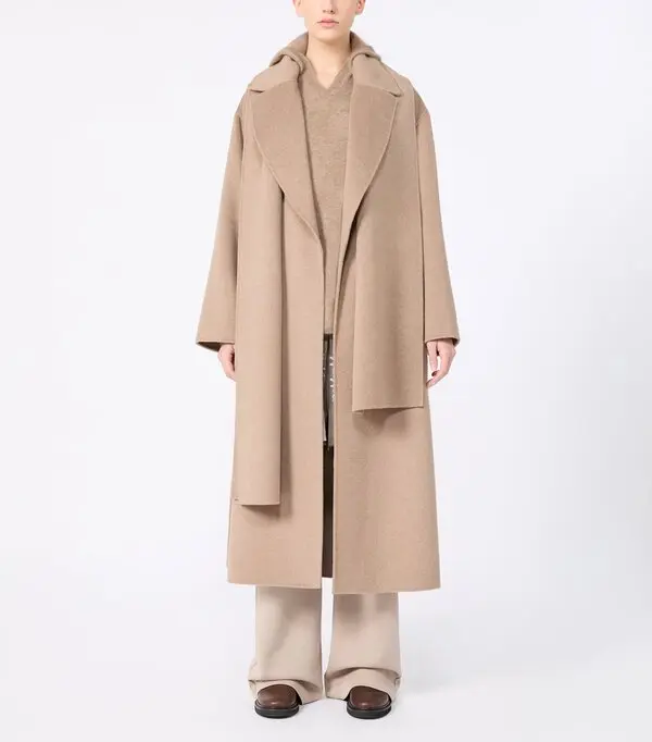 Max Mara Wool-cashmere Belted Wrap Coat - Brown