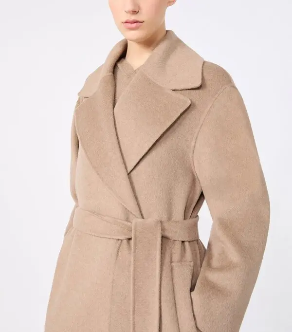 Max Mara Wool-cashmere Belted Wrap Coat - Brown