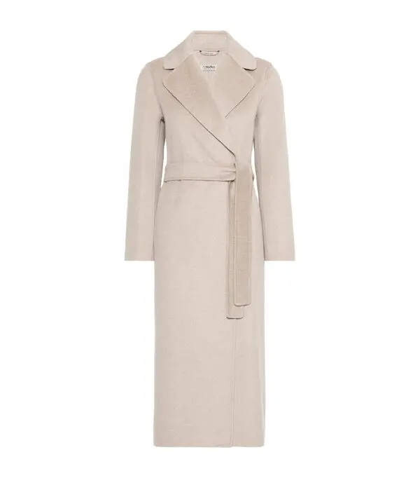 Max Mara Virgin Wool-cashmere Belted Coat - Beige