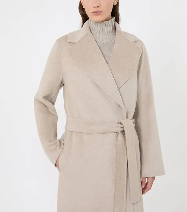Max Mara Virgin Wool-cashmere Belted Coat - Beige