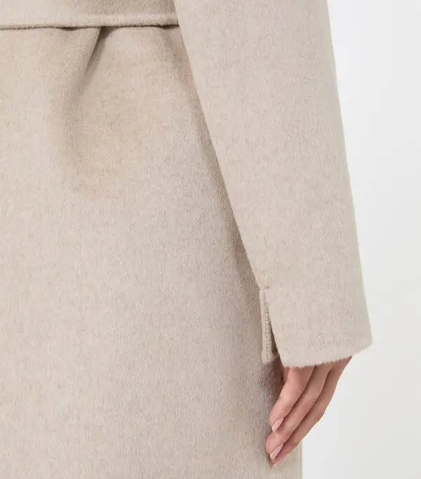 Max Mara Virgin Wool-cashmere Belted Coat - Beige