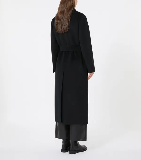 Max Mara Virgin Wool-cashmere Belted Coat - Black