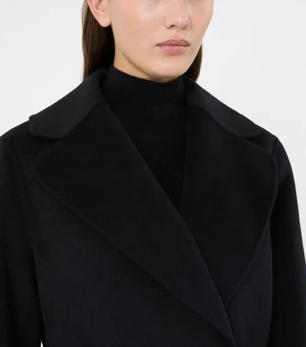 Max Mara Virgin Wool-cashmere Belted Coat - Black
