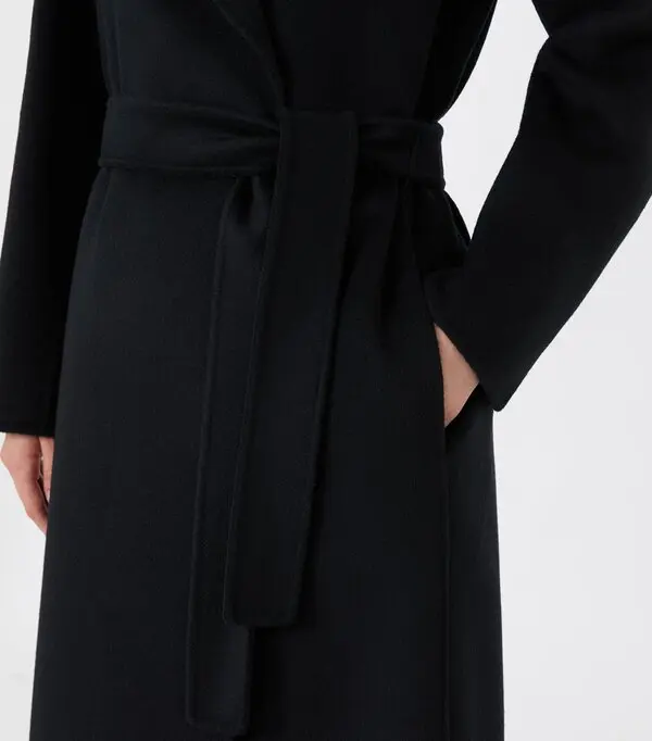 Max Mara Virgin Wool-cashmere Belted Coat - Black