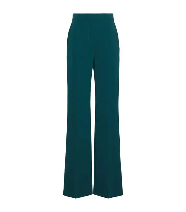 Max Mara Flared Tuxedo Trousers - Green
