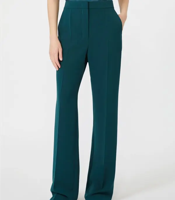 Max Mara Flared Tuxedo Trousers - Green