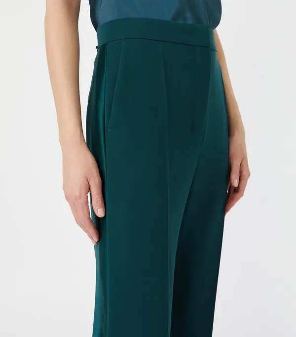 Max Mara Flared Tuxedo Trousers - Green