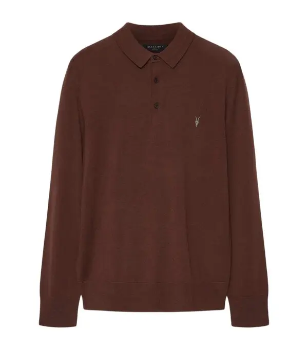 ALLSAINTS Merino Wool Mode Polo Shirt