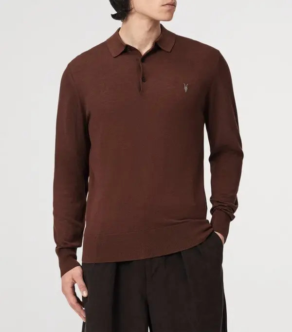ALLSAINTS Merino Wool Mode Polo Shirt