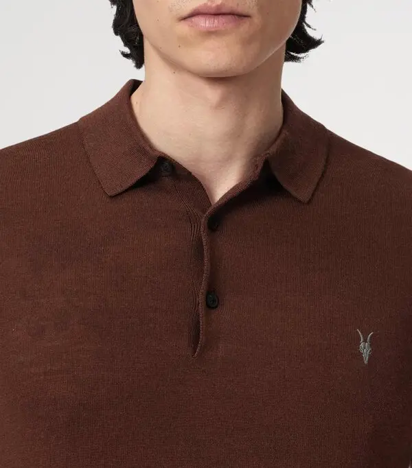 ALLSAINTS Merino Wool Mode Polo Shirt
