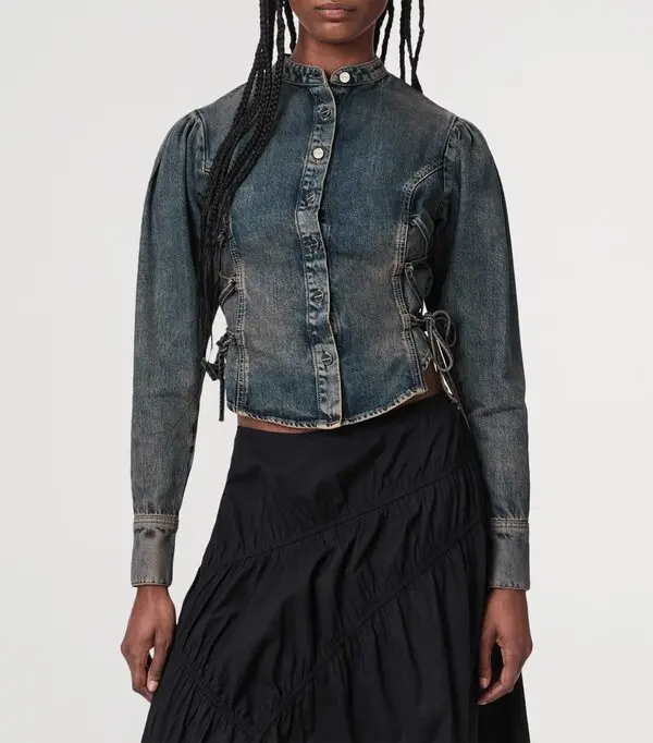 ALLSAINTS Denim Lace-up Evanna Shirt