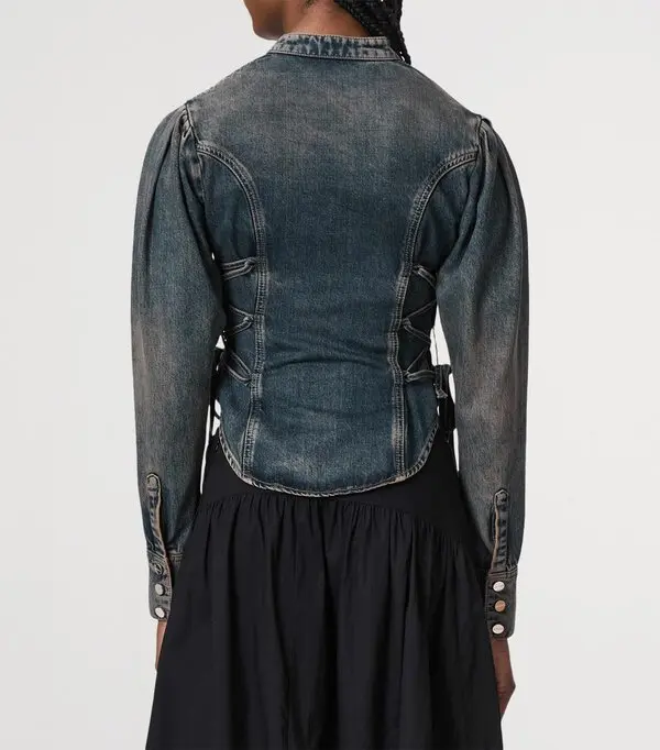 ALLSAINTS Denim Lace-up Evanna Shirt
