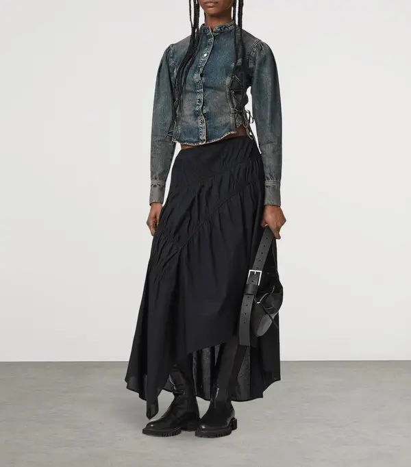 ALLSAINTS Denim Lace-up Evanna Shirt