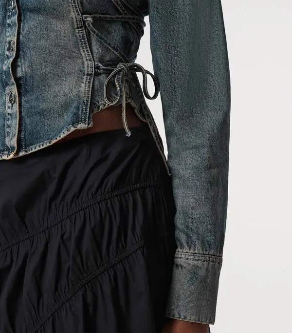 ALLSAINTS Denim Lace-up Evanna Shirt