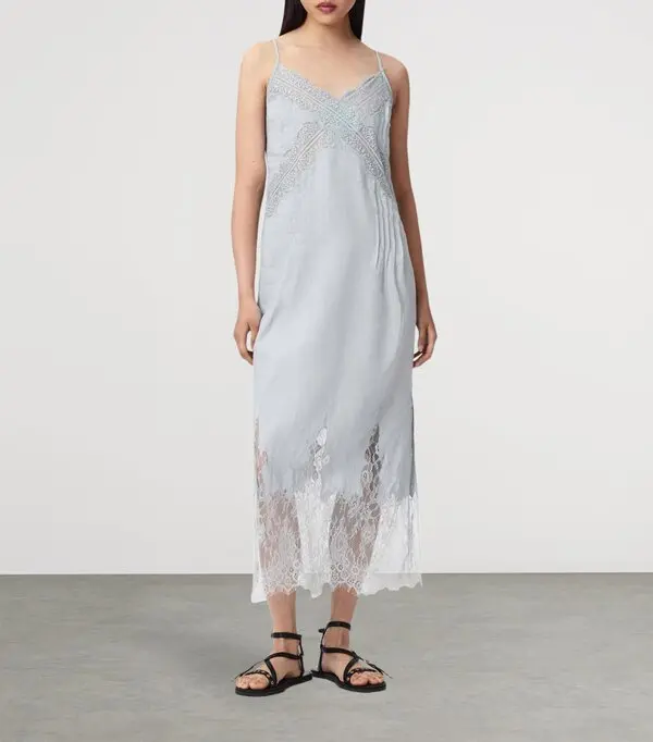 ALLSAINTS Linen Samia Midi Dress