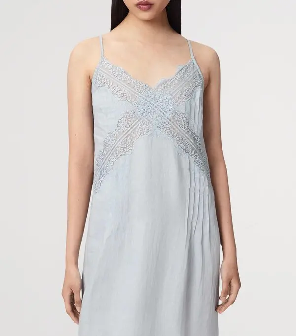 ALLSAINTS Linen Samia Midi Dress