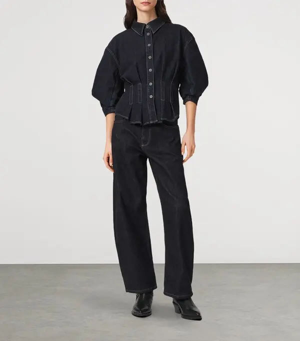ALLSAINTS Denim Puff-sleeve Nancy Shirt