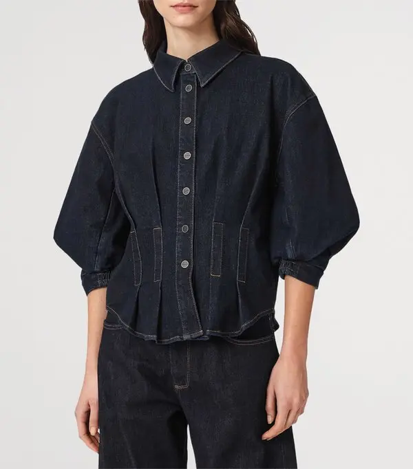 ALLSAINTS Denim Puff-sleeve Nancy Shirt