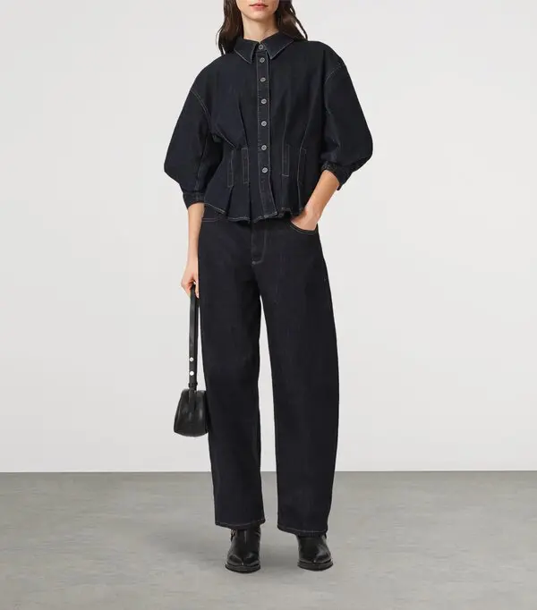 ALLSAINTS Denim Puff-sleeve Nancy Shirt