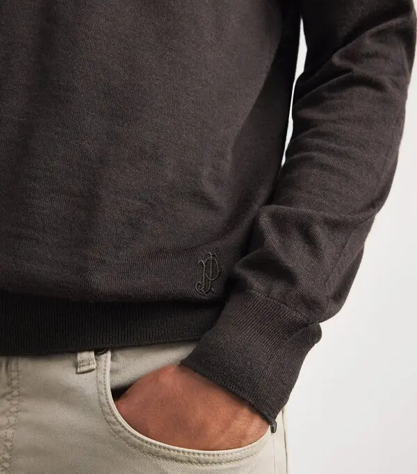 Purdey Merino Wool Long-sleeve Polo Shirt
