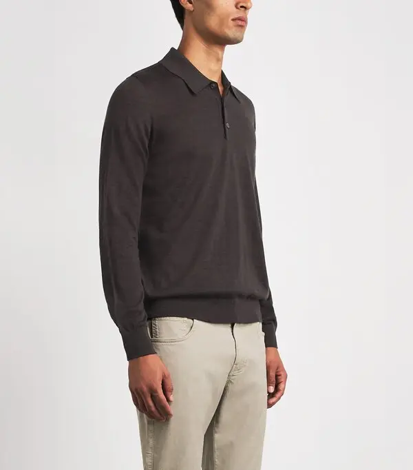 Purdey Merino Wool Long-sleeve Polo Shirt