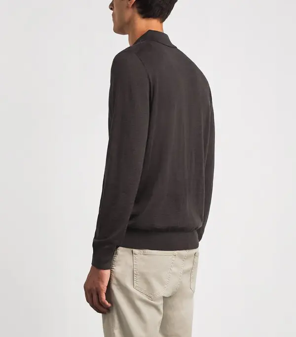 Purdey Merino Wool Long-sleeve Polo Shirt