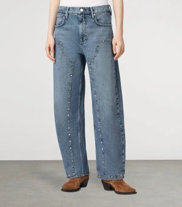 ALLSAINTS Sadie Studded Barrel-leg Jeans