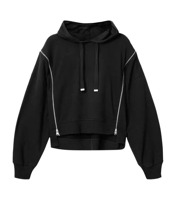ALLSAINTS Organic Cotton Zip-detail Ciara Hoodie - Black