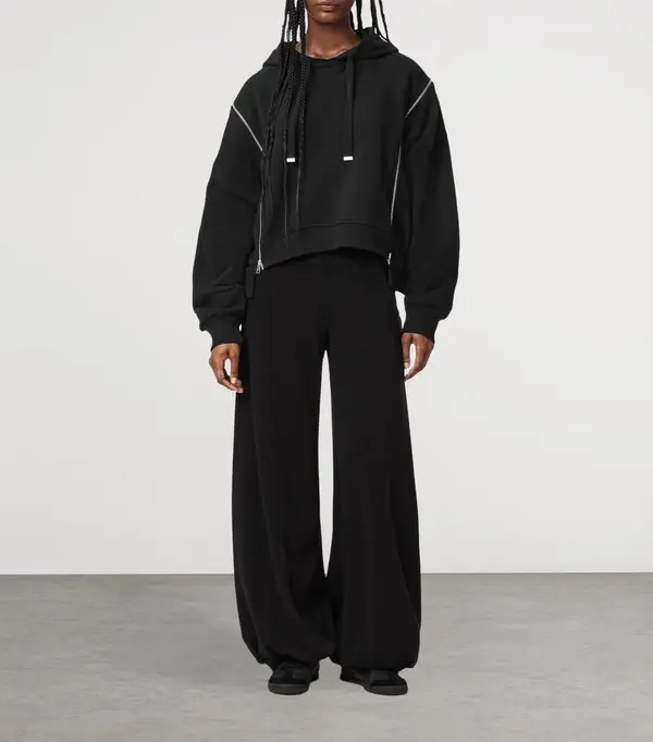 ALLSAINTS Organic Cotton Zip-detail Ciara Hoodie - Black