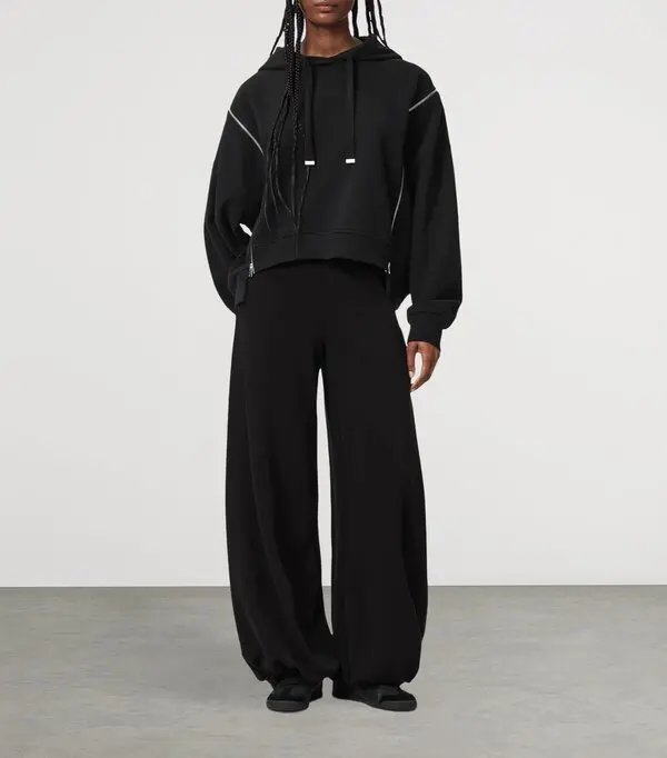 ALLSAINTS Organic Cotton Zip-detail Ciara Hoodie - Black