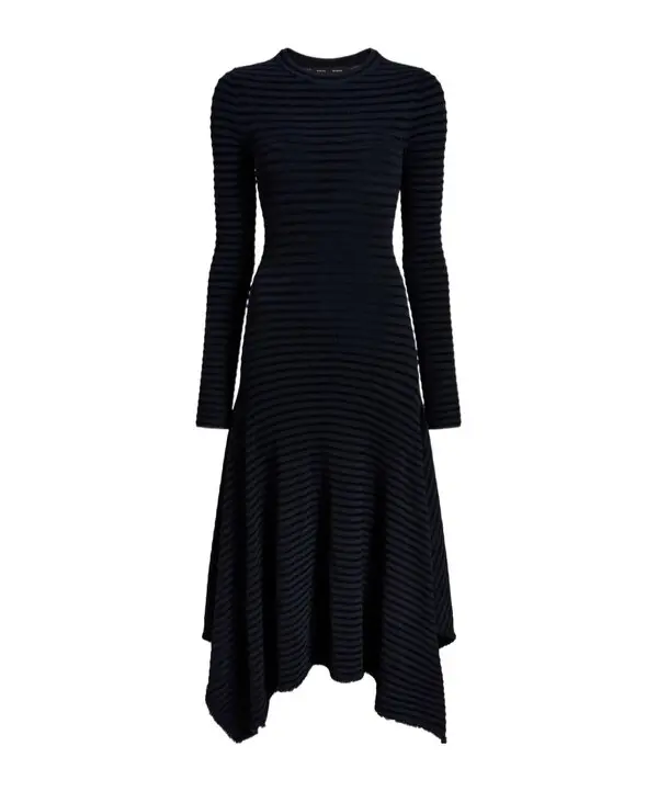 Proenza Schouler Striped Asymmetric Midi Dress
