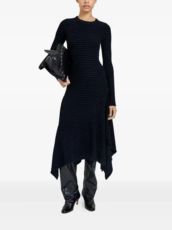 Proenza Schouler Striped Asymmetric Midi Dress