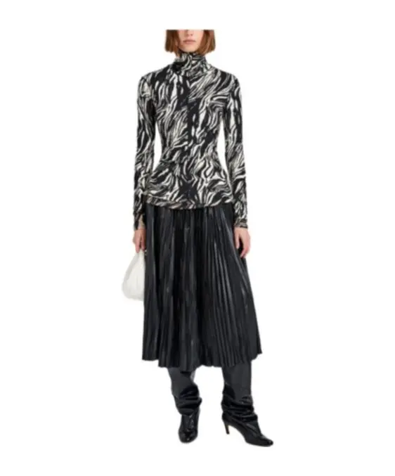 Proenza Schouler Audrey Marble-print Top - Black