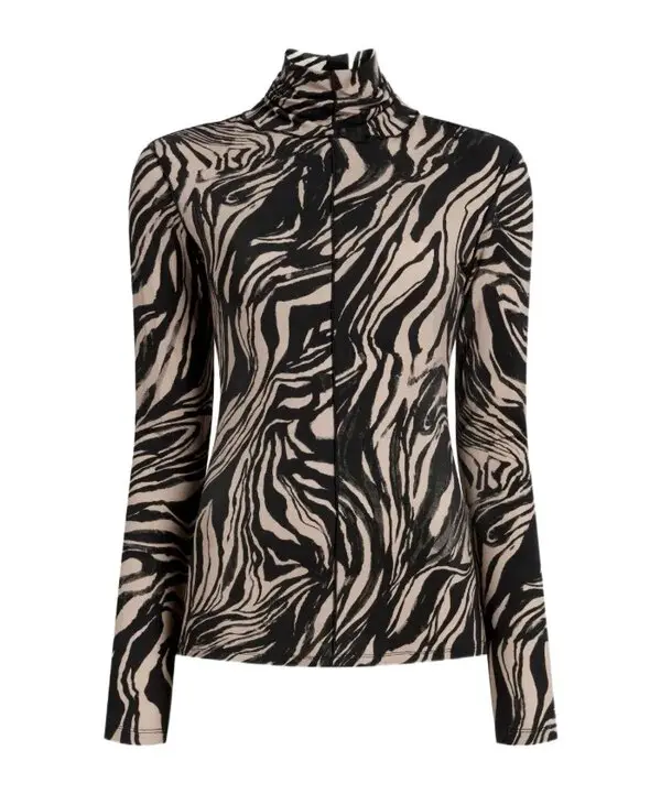 Proenza Schouler Audrey Marble-print Top - Black