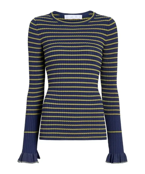 Proenza Schouler Striped Ruffled Sweater