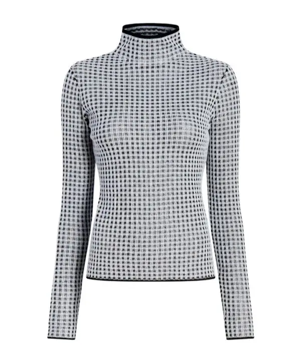 Proenza Schouler Zella Check High-neck Top