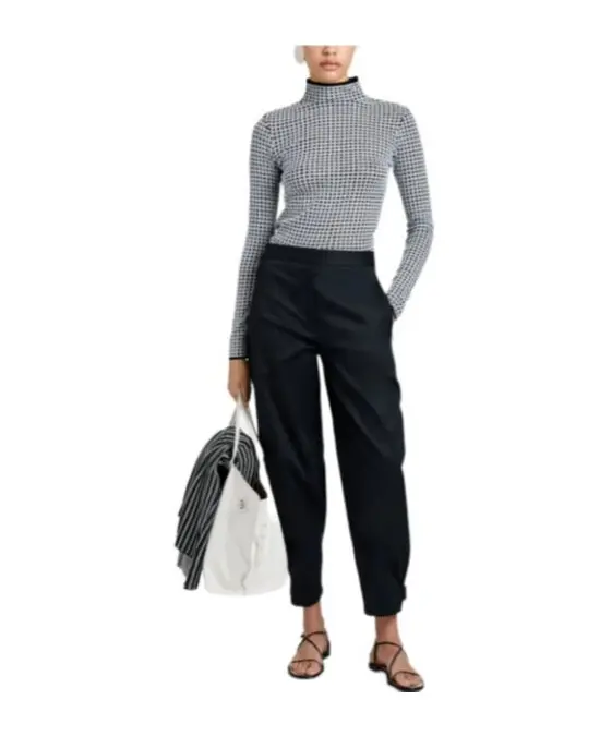Proenza Schouler Zella Check High-neck Top