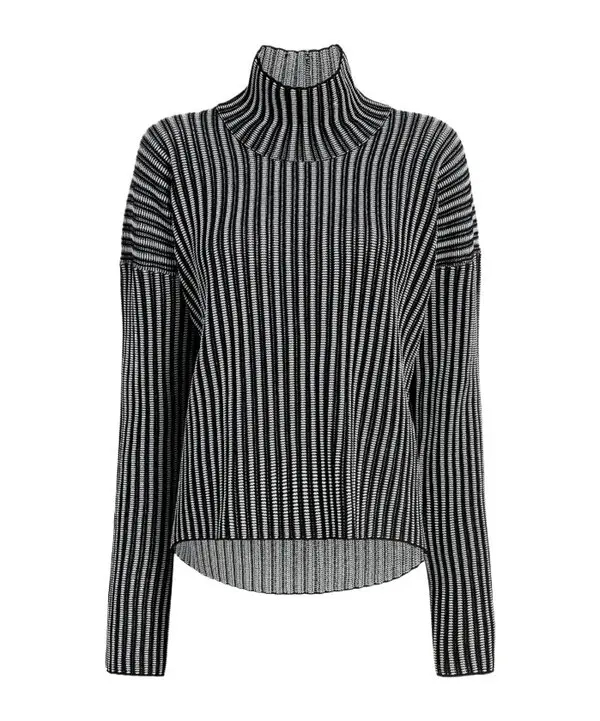 Proenza Schouler Ladder Stripe Knit Elysia Sweater - Black