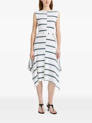 Proenza Schouler Striped Ribbed Knit Midi Dress