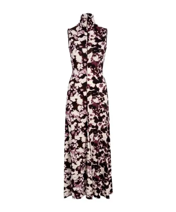 Proenza Schouler Valentina High-neck Printed Dress - Black