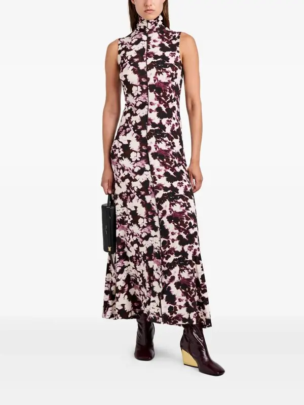Proenza Schouler Valentina High-neck Printed Dress