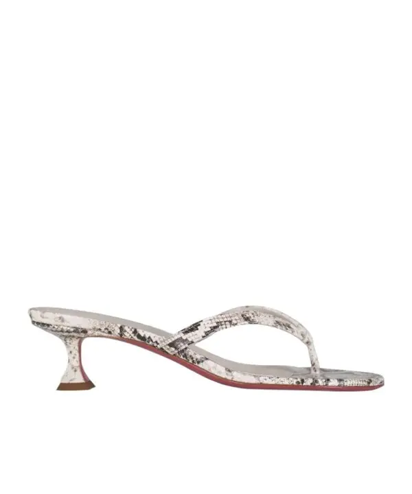 Amina Muaddi 45mm Juliette Snakeskin-print Sandals - Gray