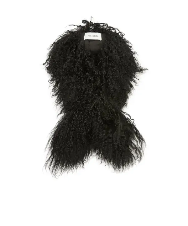 YVES SALOMON Curly Mongolian Lamb Scarf